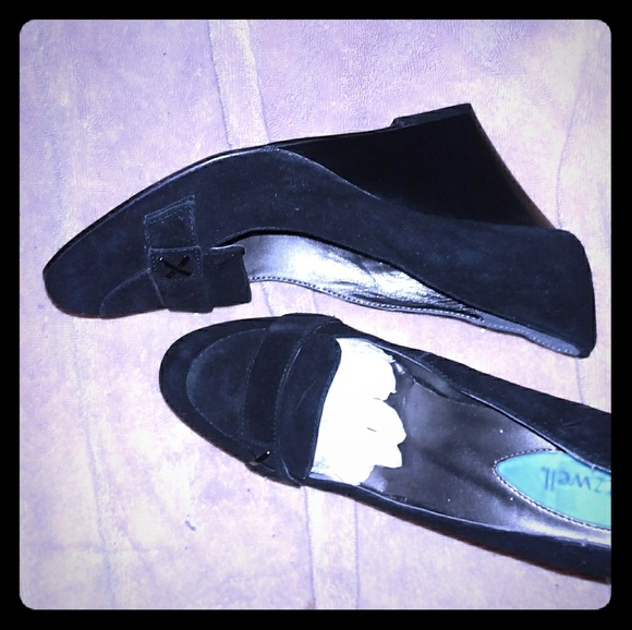 Fitzwell | Shoes | New Sueded Black Wedge Heels | Poshmark